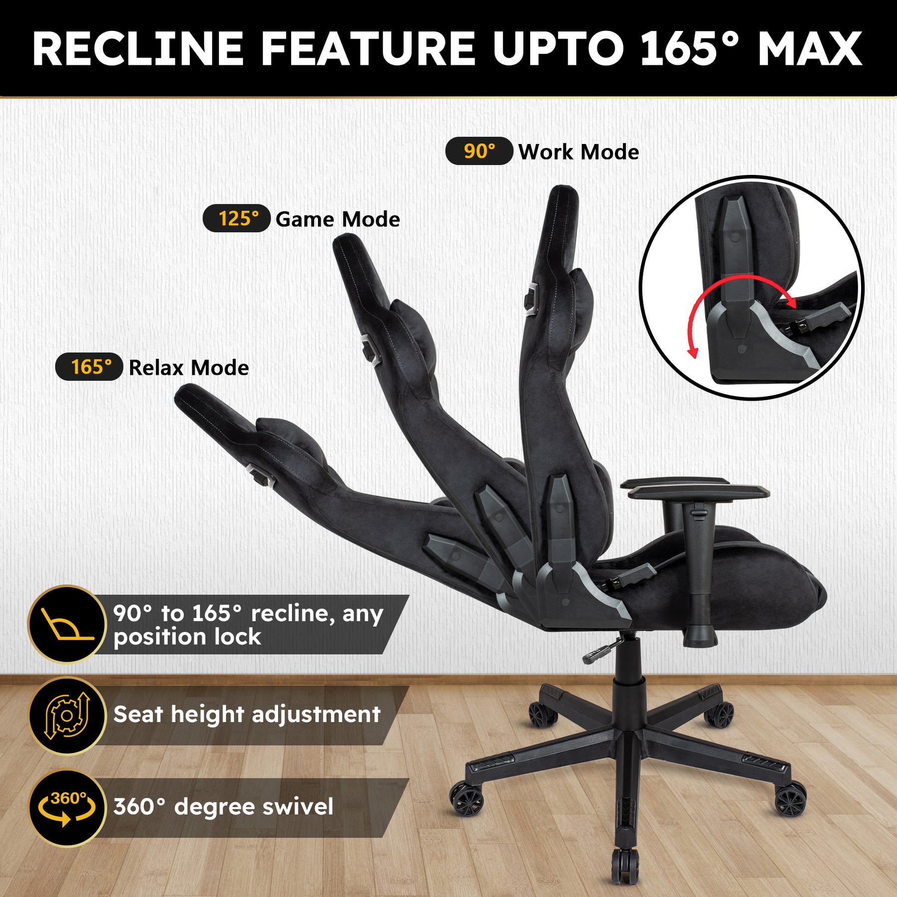 Best Gaming Chair in India – Ergonomic & Comfortable – Lethal Black